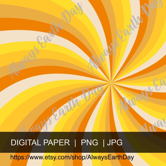 Retro Digital Paper Sunburst Digital Paper Sunshine Summer | Etsy