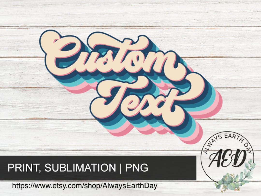 Custom Retro Text Png, Custom Text Png, Custom Name Png, Retro ...