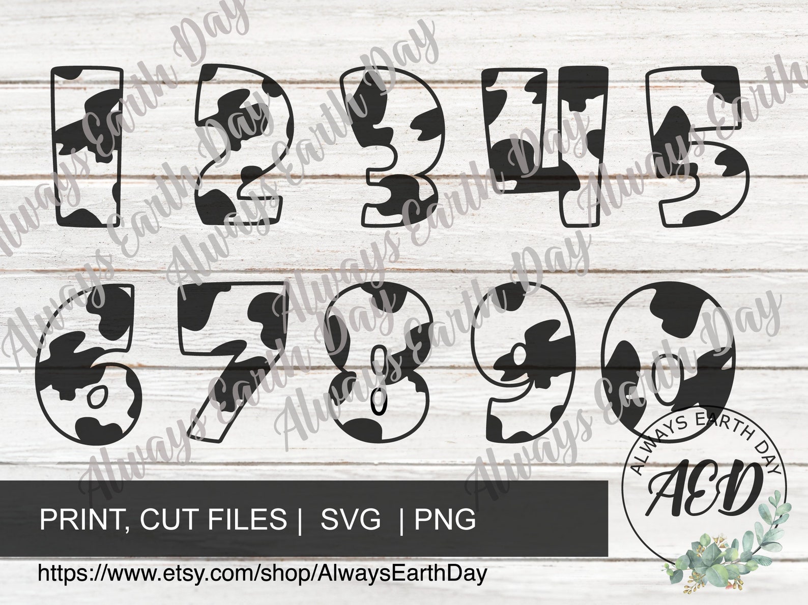Cow Spot Numbers Svg Birthday Cow Numbers SVG Cow Themed | Etsy