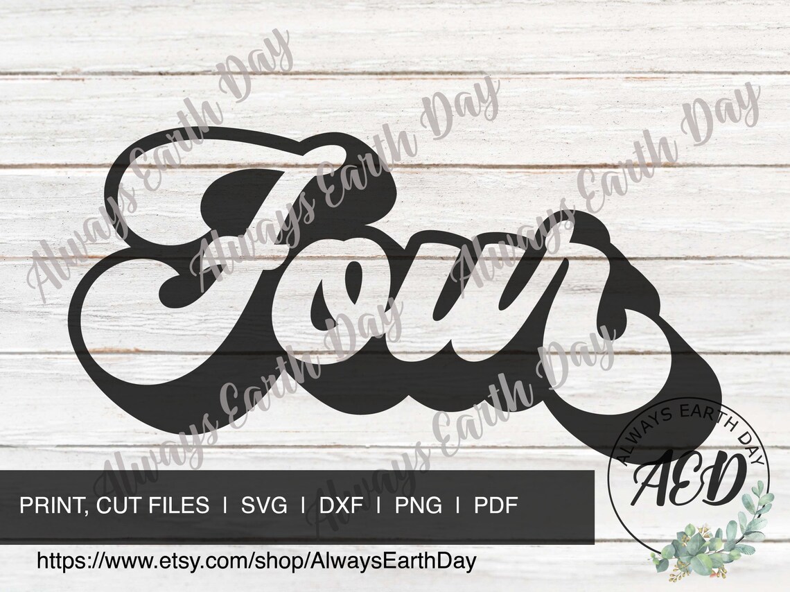 Four Svg 4th Birthday Svg Turning 4 Svg Four Sublimation - Etsy