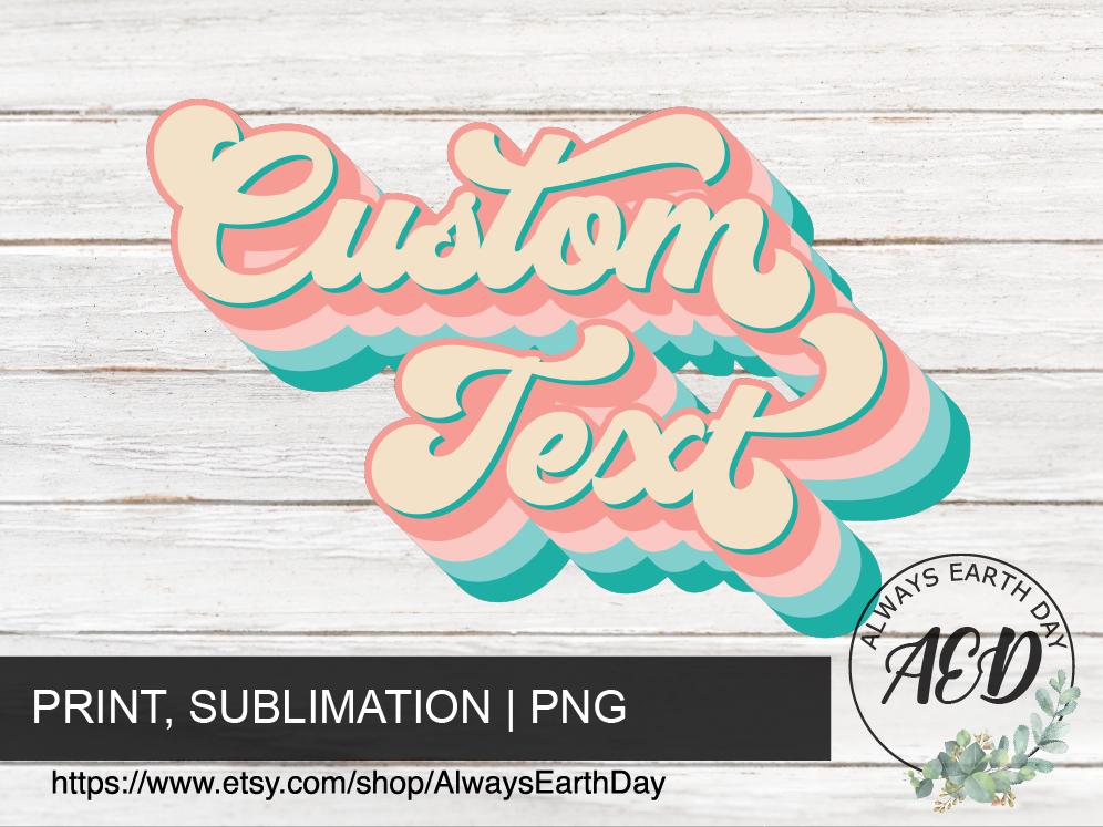 Custom Retro Text Png, Custom Text Png, Custom Name Png, Retro ...
