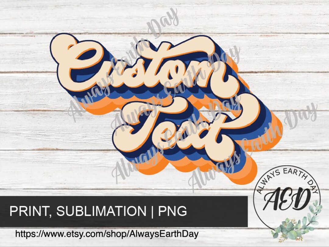 Custom Retro Text Png, Custom Text Png, Custom Name Png, Retro ...