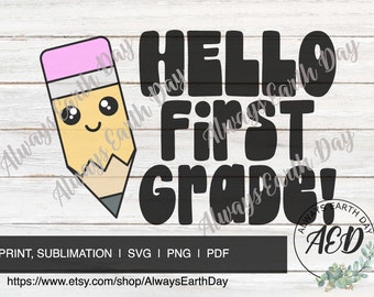 Hello First Grade School Svg Clip Art Teacher Svg Grade - Etsy