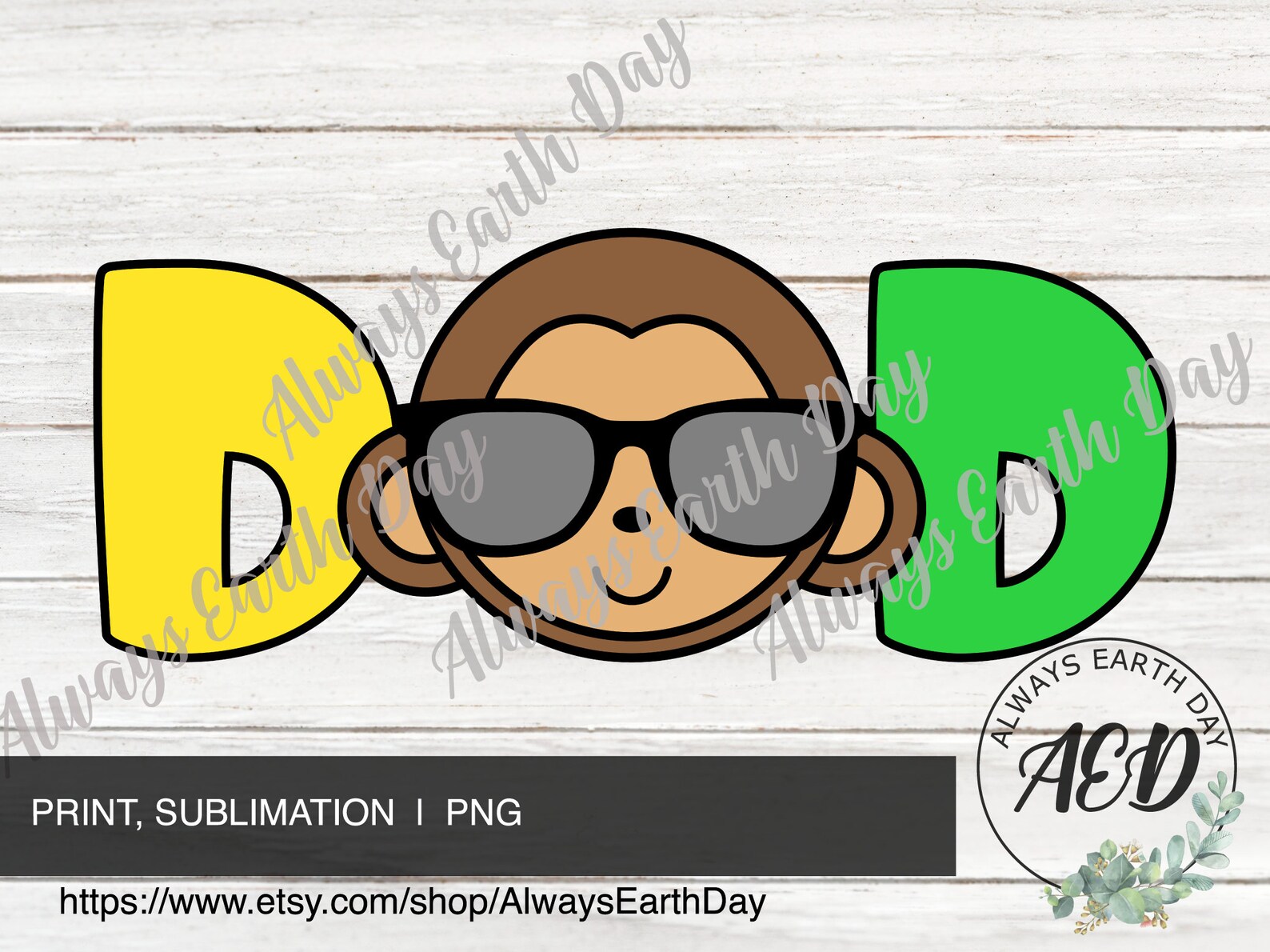 Cute Monkey Birthday Png Dad Monkey Birthday Png Cute Monkey | Etsy