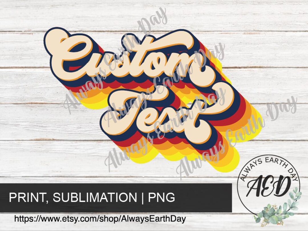 Custom Retro Text Png, Custom Text Png, Custom Name Png, Retro ...