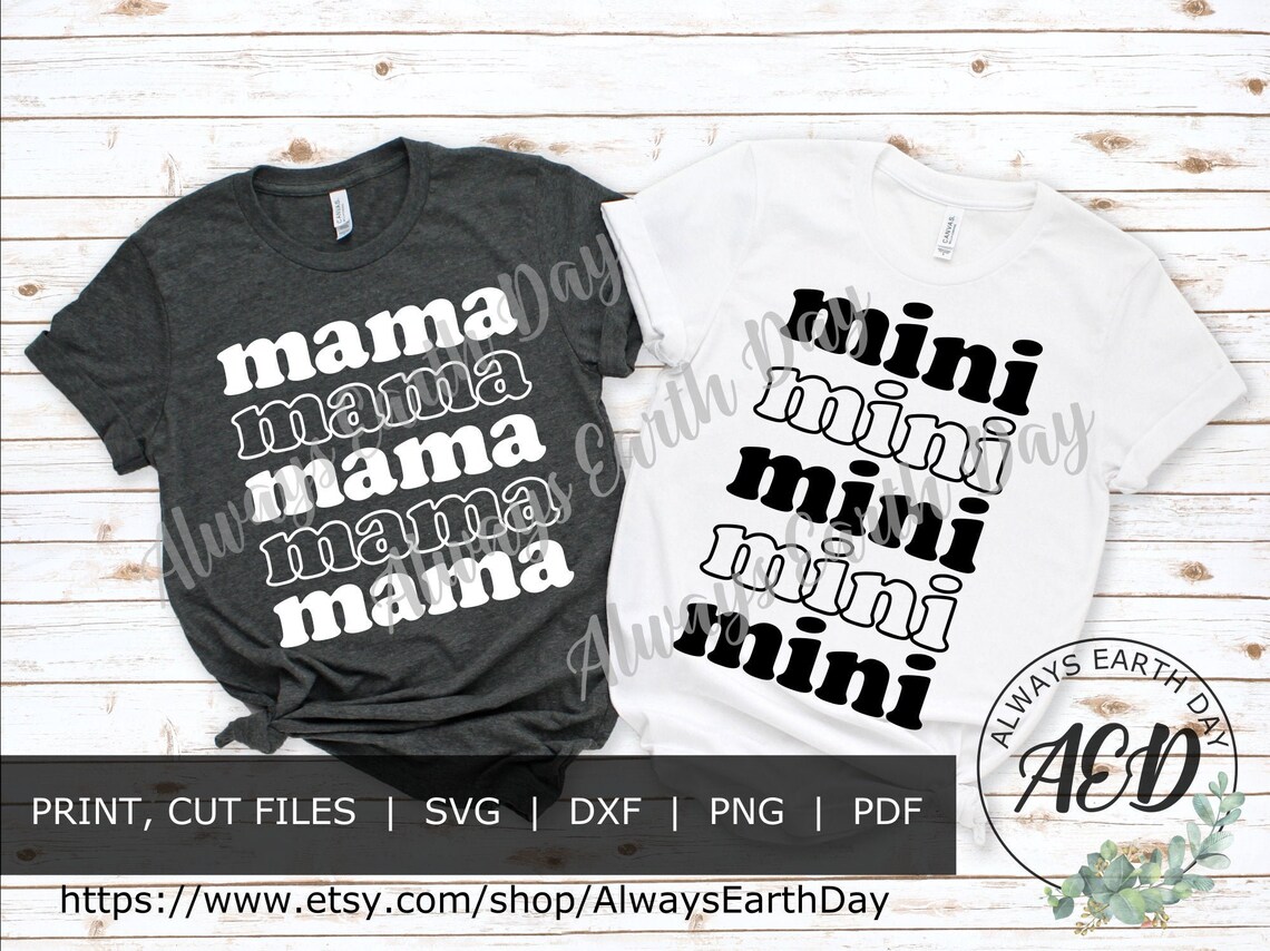 Mama and Mini Svg Bundle, Mama Svg, Mini Svg, Mom Svg, Mom Life Svg ...