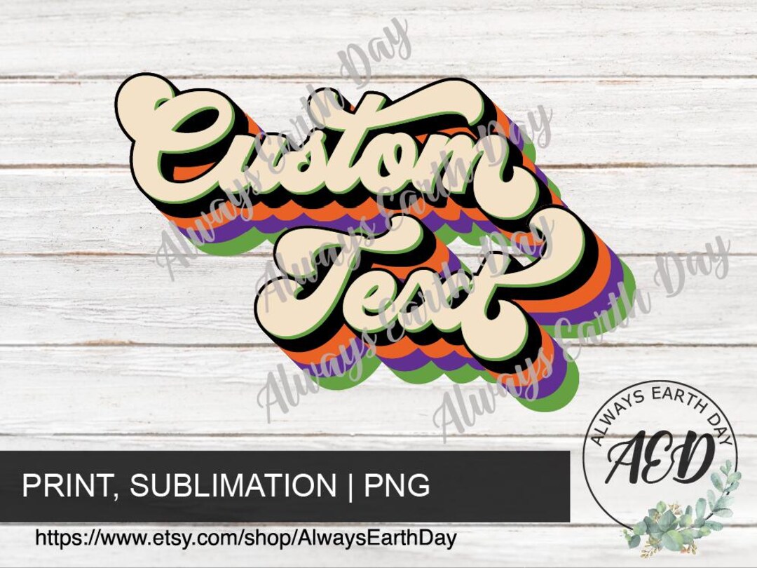 Custom Retro Text Png, Custom Text Png, Custom Name Png, Retro ...