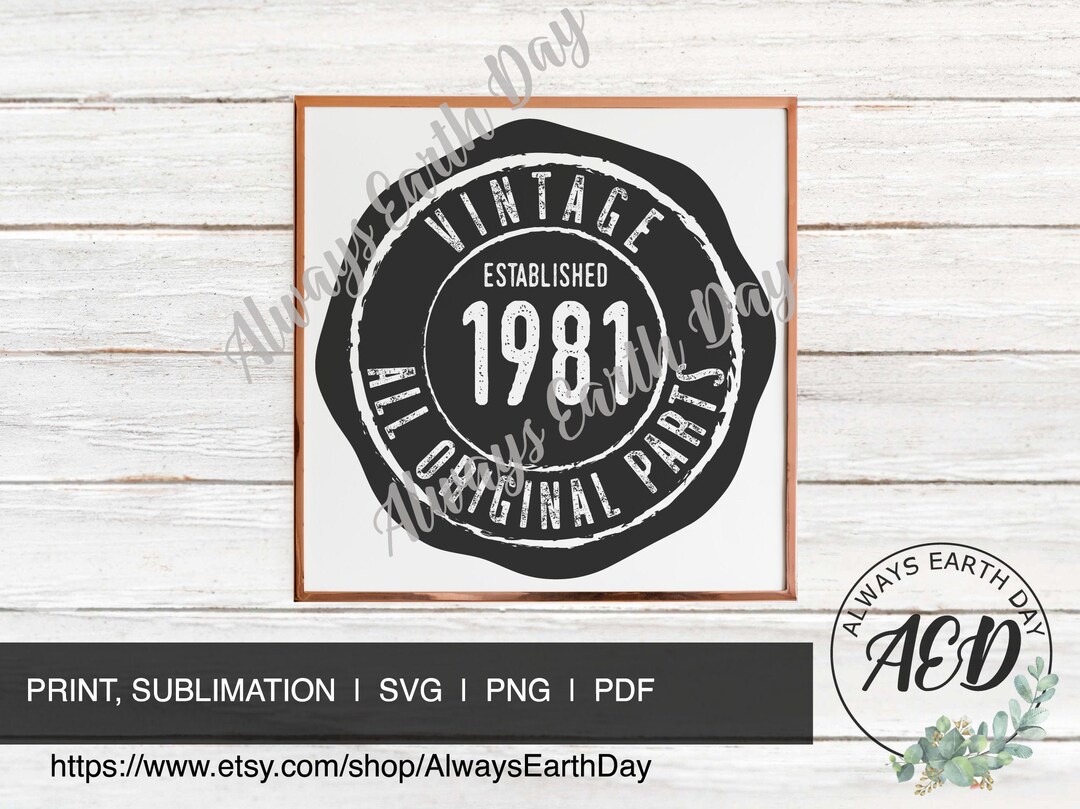 Vintage 1981 Svg, 1981 Birthday Svg, Turning 40 Svg, Aged to Perfection ...