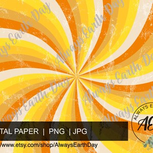 Retro Digital Paper, Sunburst Digital Paper, Sunshine, Summer Digital ...