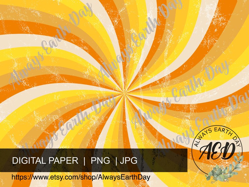 Retro Digital Paper Sunburst Digital Paper Sunshine Summer | Etsy