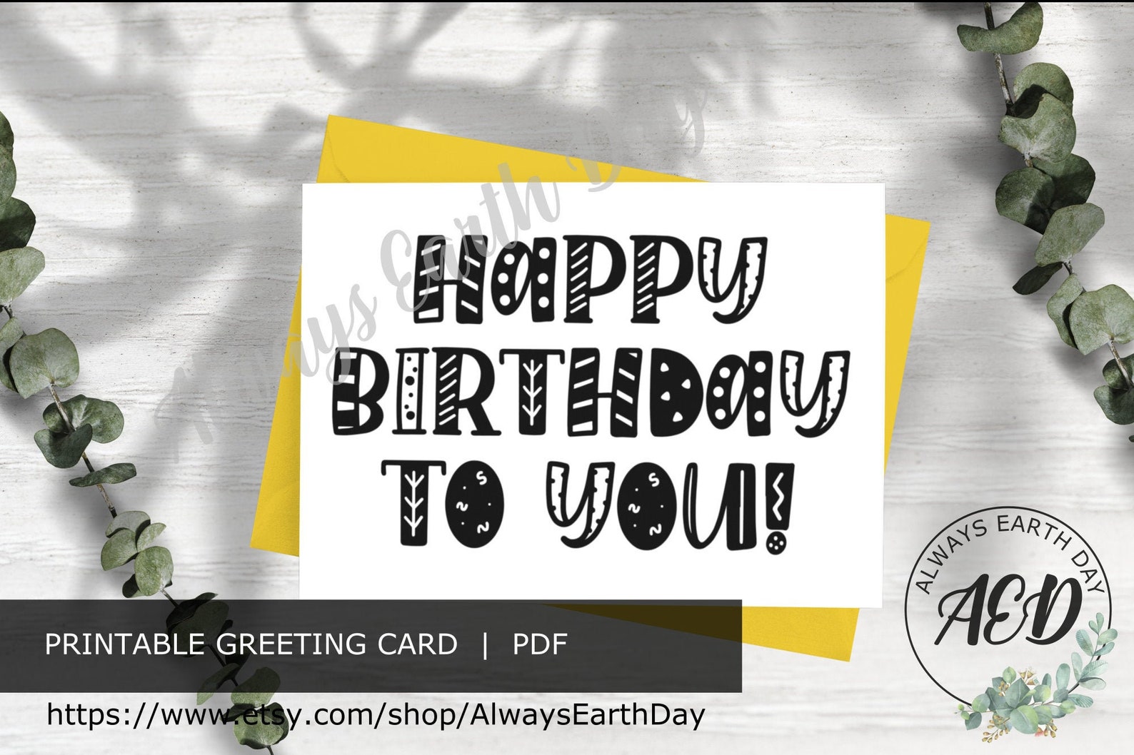 Printable Birthday Card, Happy Birthday Card Pdf, Rainbow Birthday Card ...