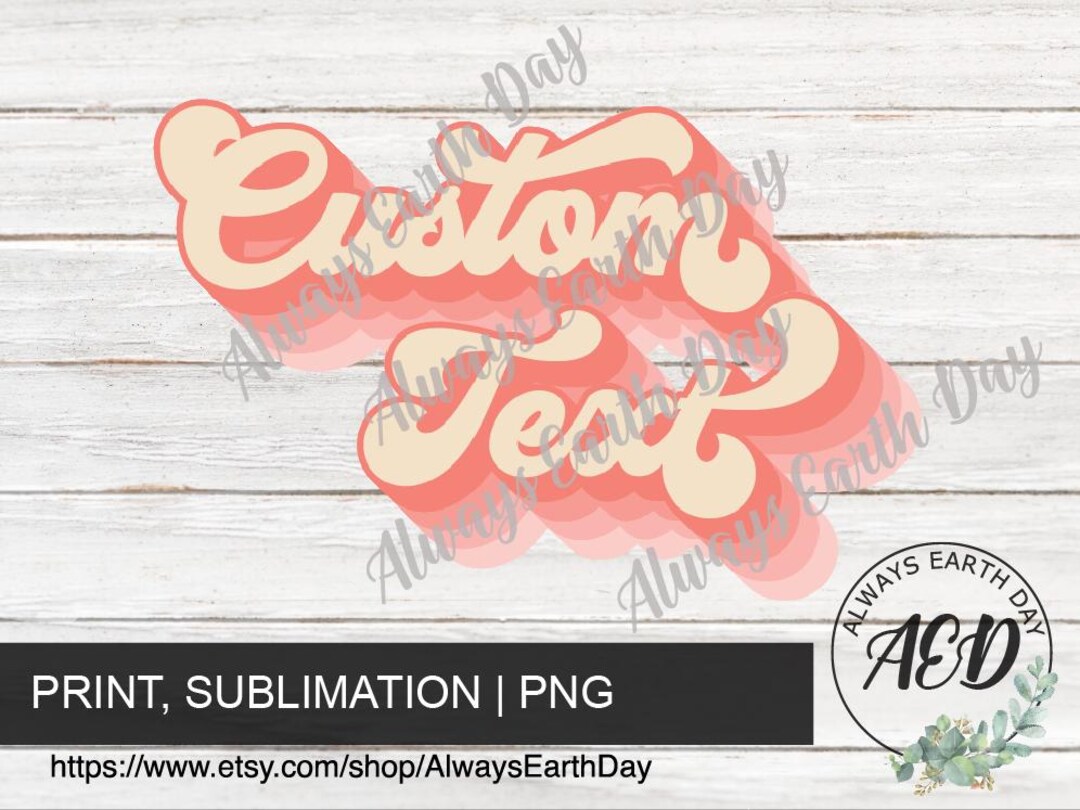 Custom Retro Text Png, Custom Text Png, Custom Name Png, Retro ...