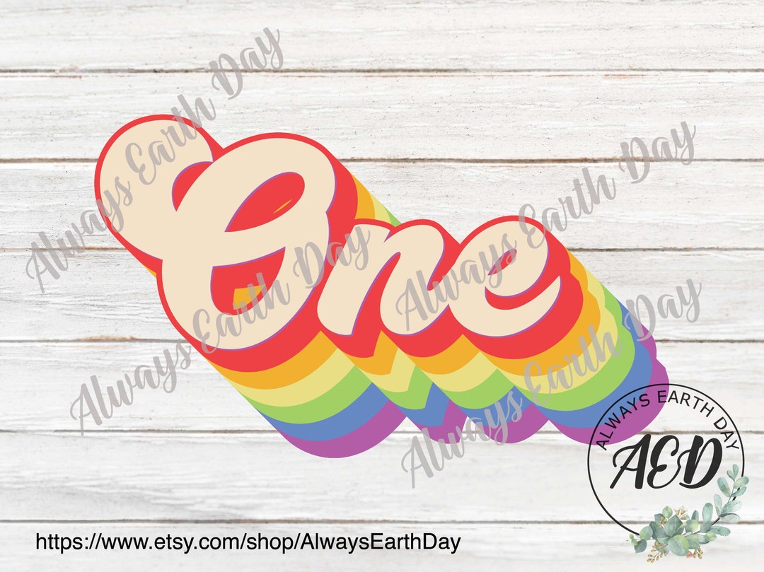 One Png, First Birthday Png, 1st Birthday Png, Rainbow Png, Birthday ...