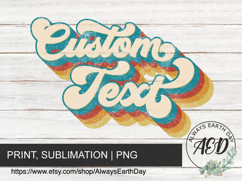 Custom Retro Text Png Custom Text Png Custom Name Png Retro - Etsy