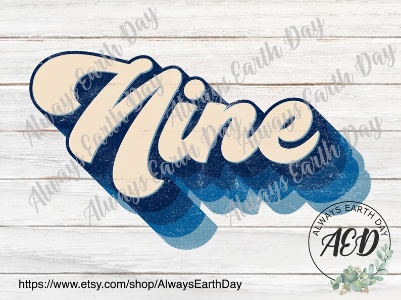 Nine Png, Ninth Birthday Png, 9th Birthday Png, Nine Sublimation ...