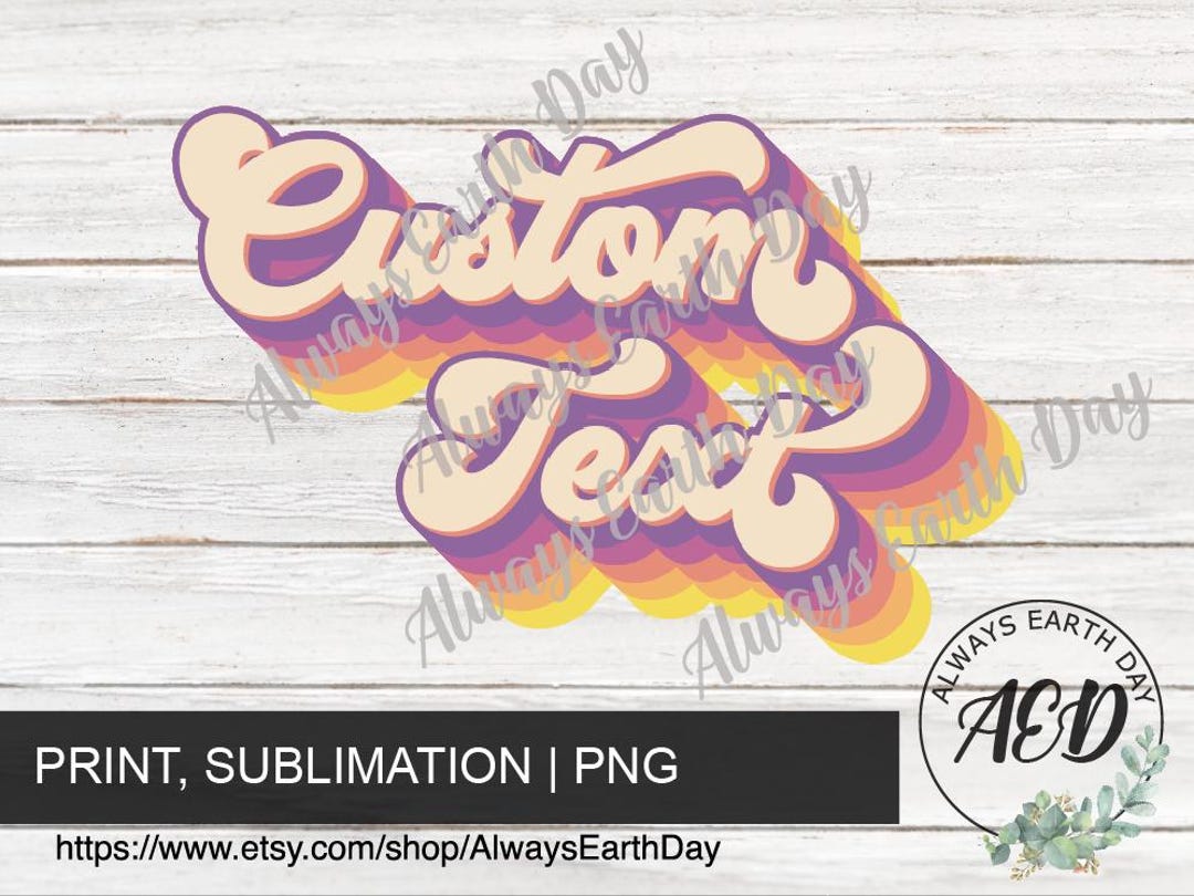 Custom Retro Text Png, Custom Text Png, Custom Name Png, Retro ...