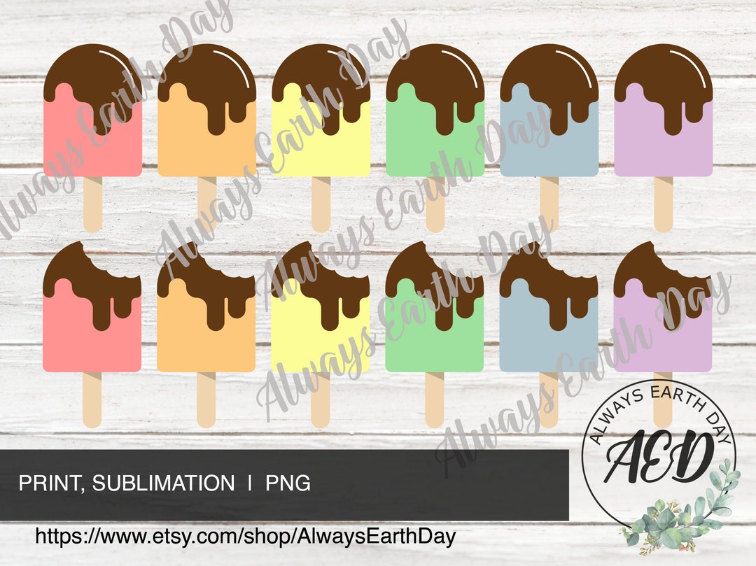 Set of 12 Rainbow Popsicles Png, Popsicles Clipart, Summer Clipart Png ...