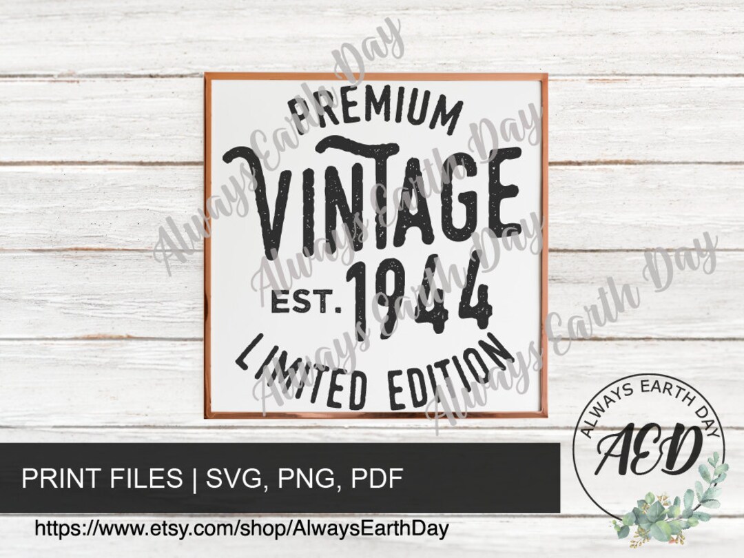 Vintage 1944 Svg, 1944 Birthday Svg, Turning 80 Svg, Aged to Perfection ...