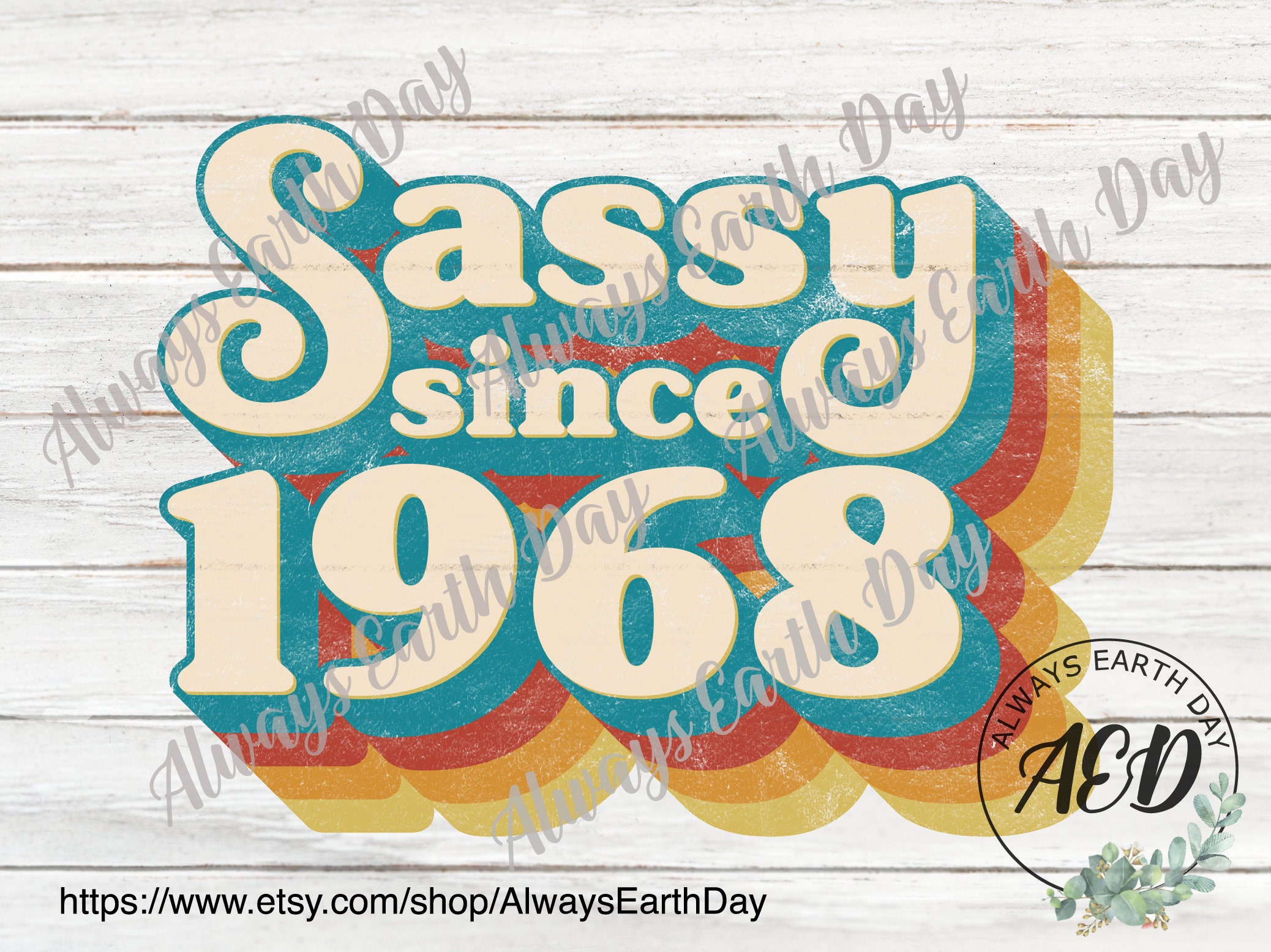 Sassy Since 1968 Png 1968 Sublimation 1968 Birthday Shirt | Etsy