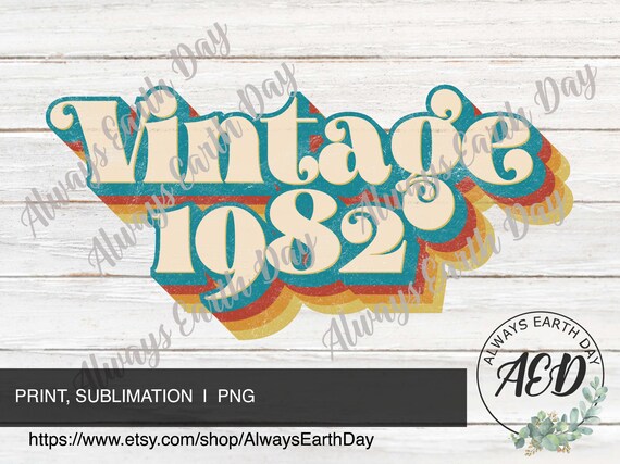 Vintage 1982 Png Vintage 1982 Sublimation Vintage 1982 - Etsy
