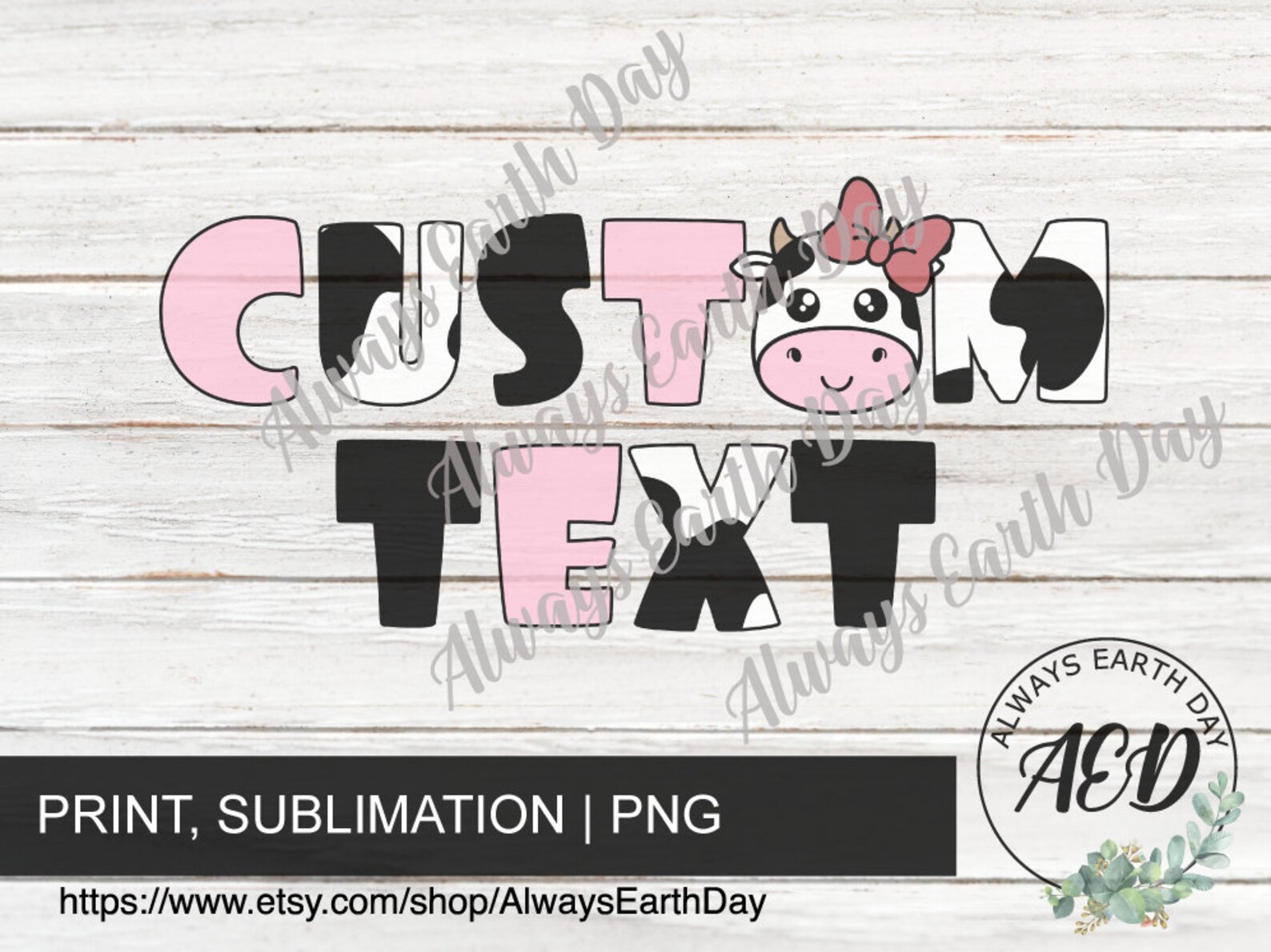 Custom Cow Text Png Custom Text Png Custom Name Png Custom - Etsy