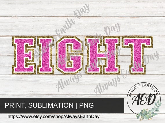 Eight Png Eight Faux Chenille Eight Varsity Font Png Eight - Etsy