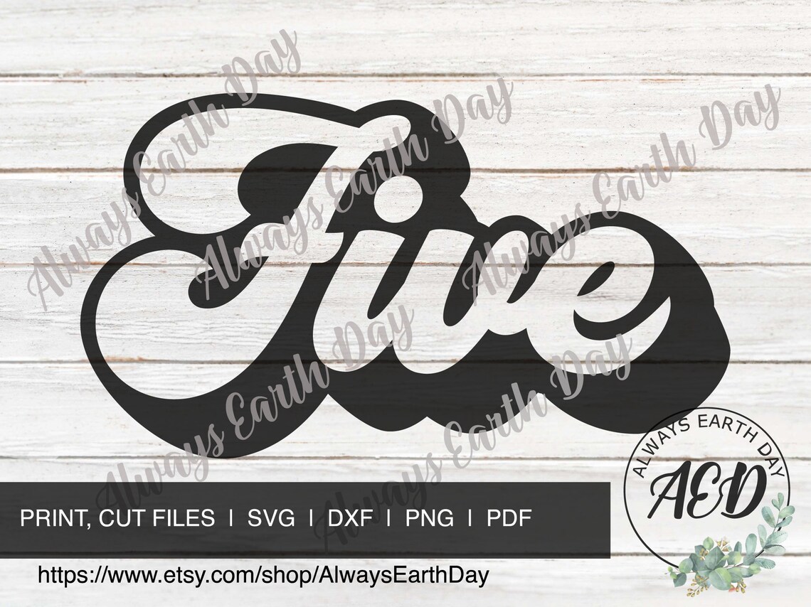 Five Svg 5th Birthday Svg Turning 5 Svg Five Sublimation - Etsy