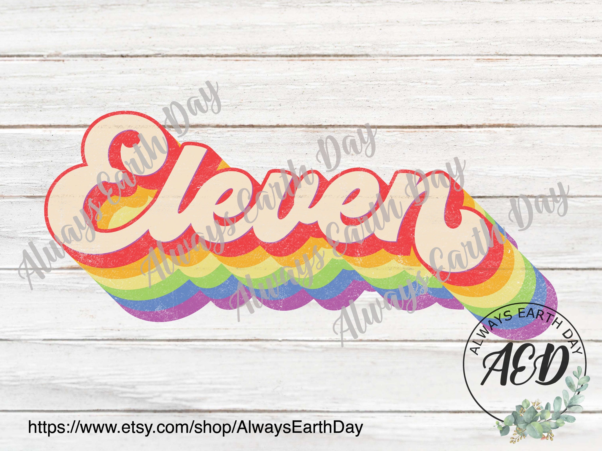 Eleven png Eleventh Birthday png 11th Birthday png Rainbow | Etsy