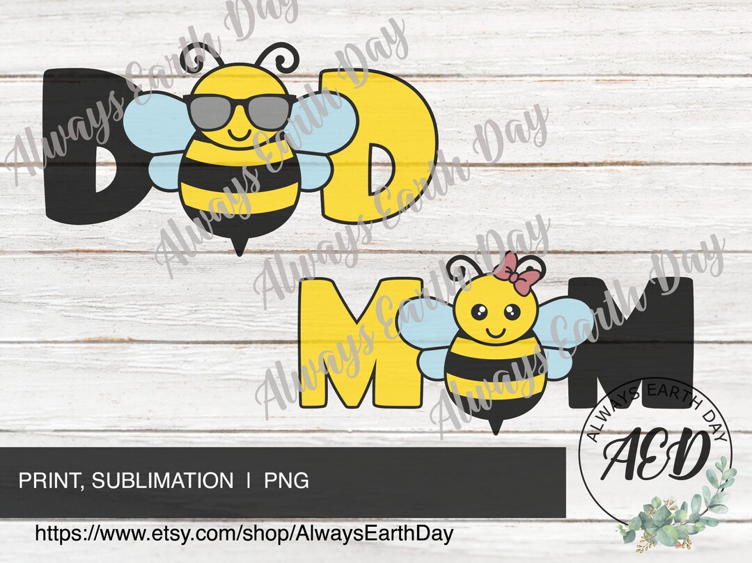 Cute Bee Birthday Png, Dad Bee Birthday Png, Mom Bee Birthday Png ...
