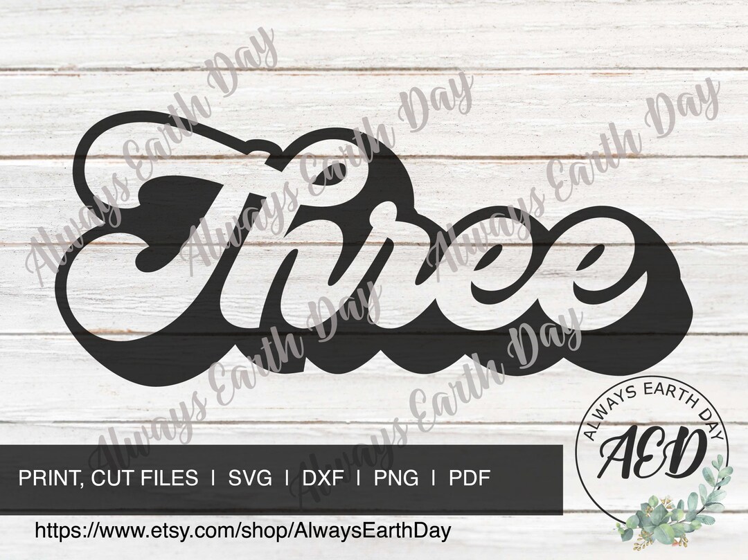 Three Svg, 3rd Birthday Svg, Turning 3 Svg, Three Sublimation, Birthday ...