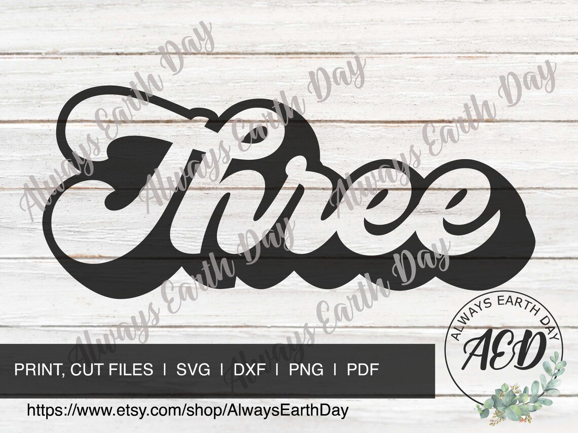Three Svg 3rd Birthday Svg Turning 3 Svg Three Sublimation - Etsy
