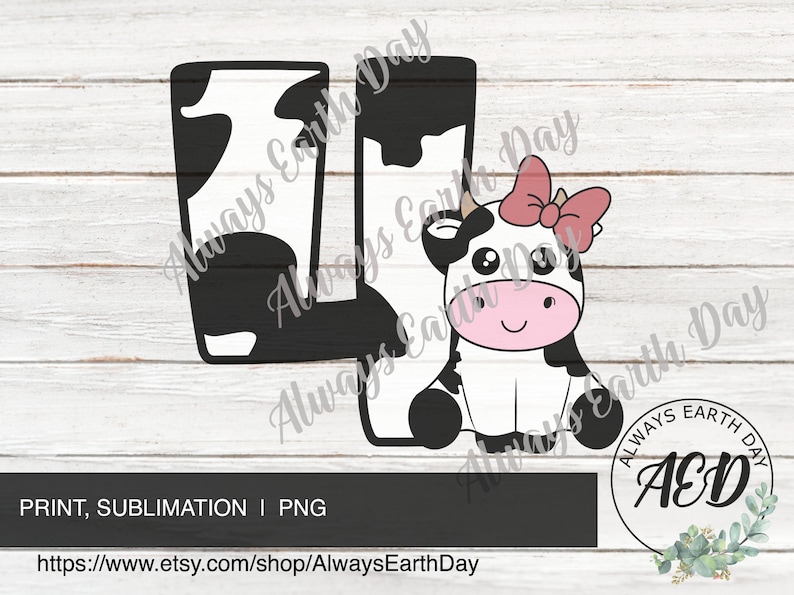 Cute Cow Birthday Png 4 Cow Png 4th Birthday Png 4th - Etsy