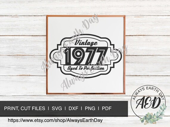 Vintage 1977 Svg Aged to Perfection 1977 Birthday Svg 1977 - Etsy