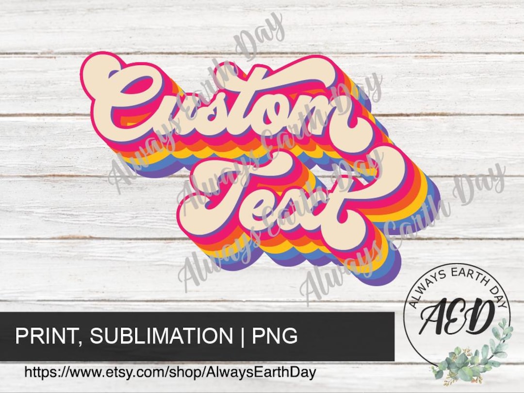 Custom Retro Text Png, Custom Text Png, Custom Name Png, Retro ...