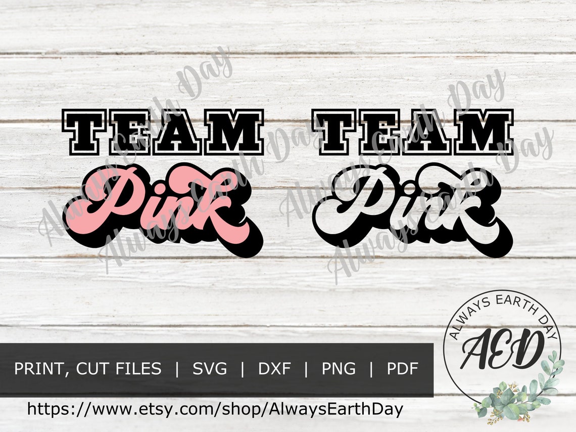 Team Pink Svg Team Girl Svg Gender Reveal Svg Baby Girl - Etsy