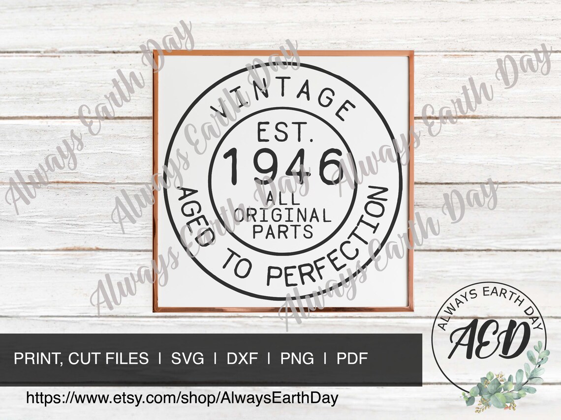 Vintage 1946 Svg 1946 Birthday Svg Happy Birthday Svg Aged - Etsy