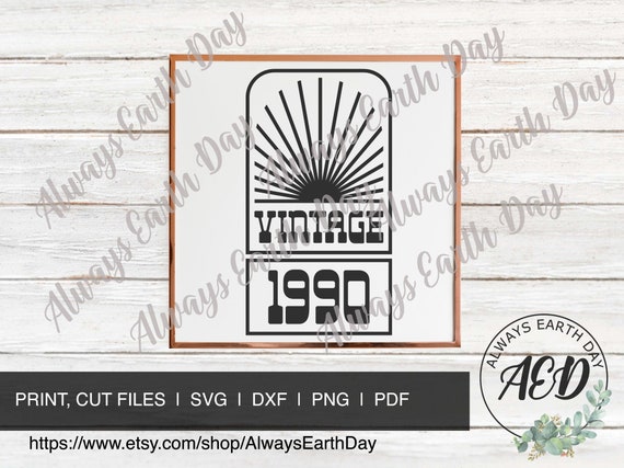 Vintage 1990 Svg 1990 Birthday Svg 1990 Birthday Shirt Svg | Etsy