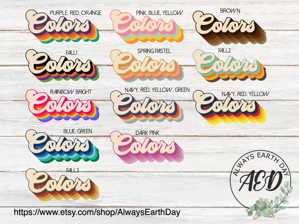 Custom Retro Text in a Custom Color Palette Custom Text Png - Etsy