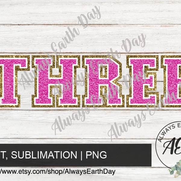 Three Varsity Font - Etsy