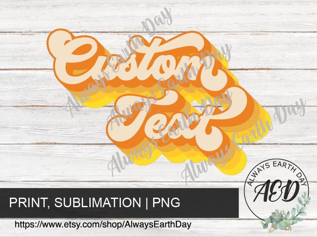 Custom Retro Text Png, Custom Text Png, Custom Name Png, Retro ...