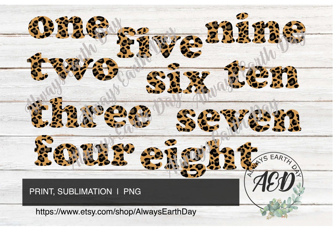 One to Ten Png Bundle, Leopard Birthday Numbers Png, One Leopard Png ...