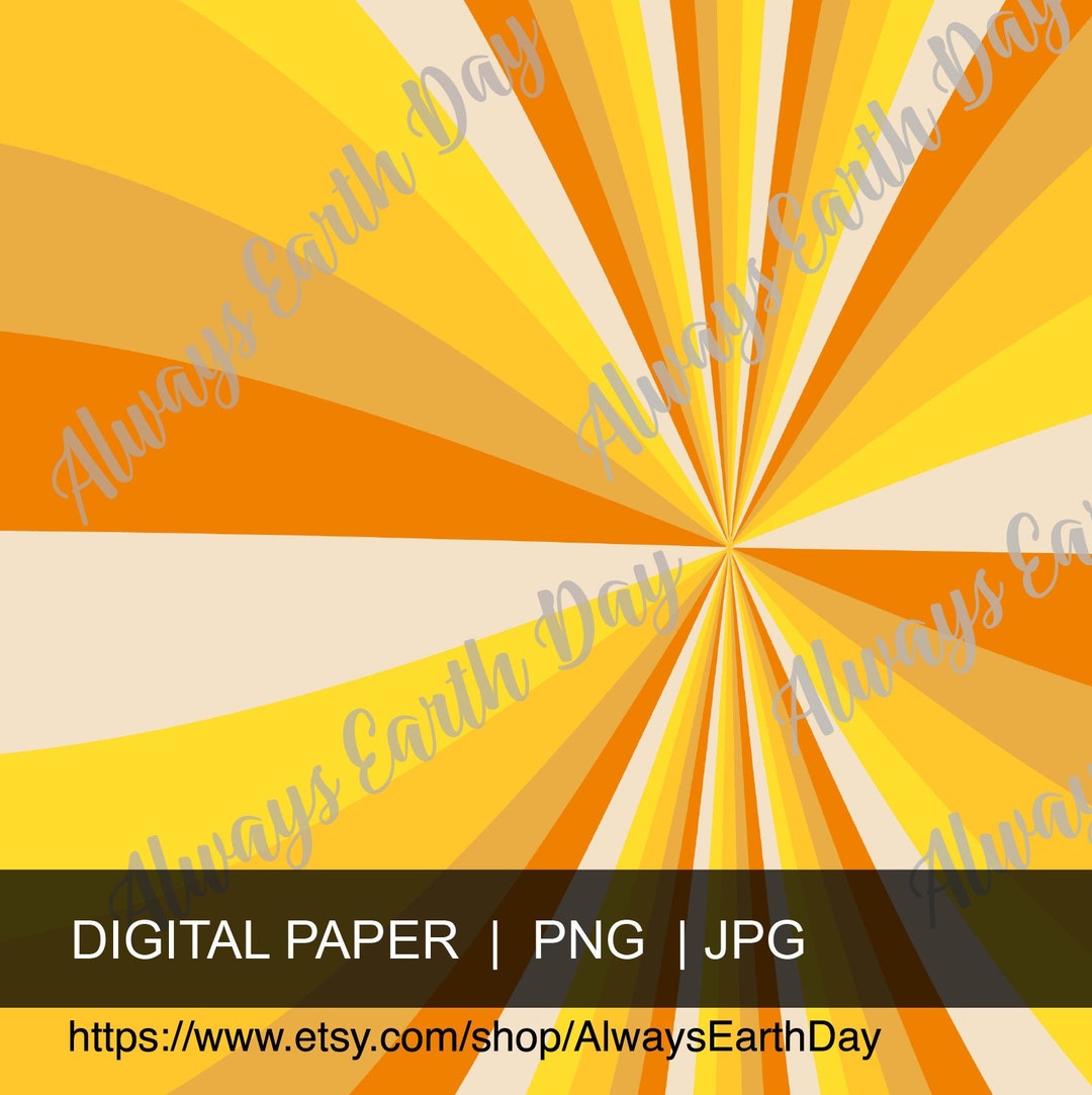 Retro Digital Paper, Sunburst Digital Paper, Sunshine, Summer Digital ...