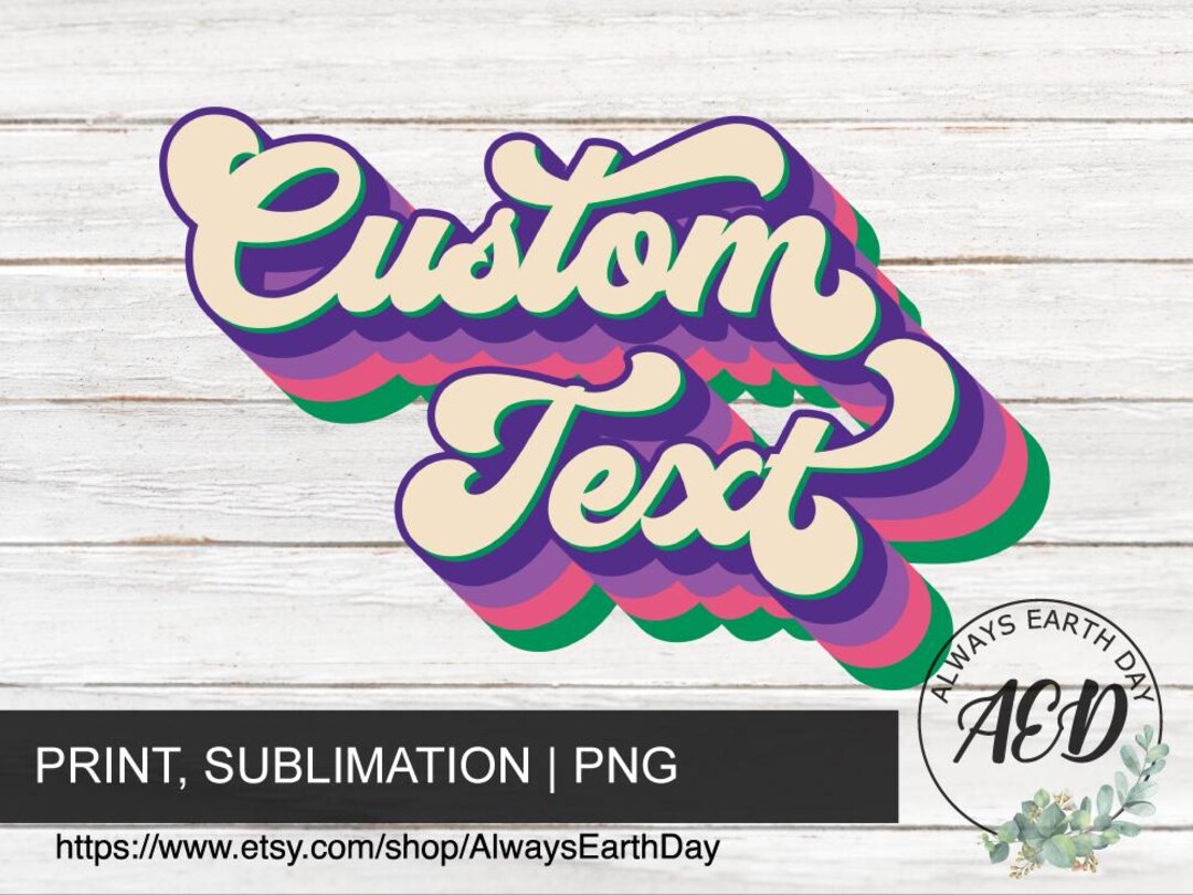 Custom Retro Text Png, Custom Text Png, Custom Name Png, Retro ...
