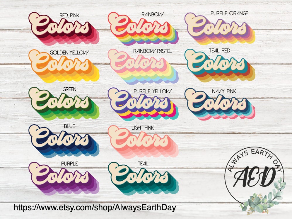 Custom Retro Text in a Custom Color Palette Custom Text Png - Etsy ...