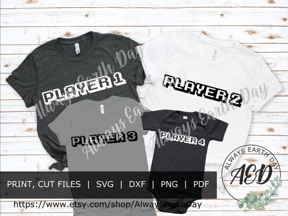 Player 1 Player 2 svg bundle Player 4 svg Family Shirts svg | Etsy