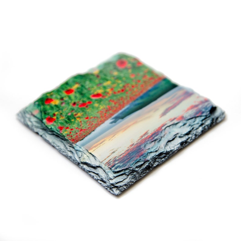Slate Coaster - Poppies Above Polly Joke Beach - Etsy