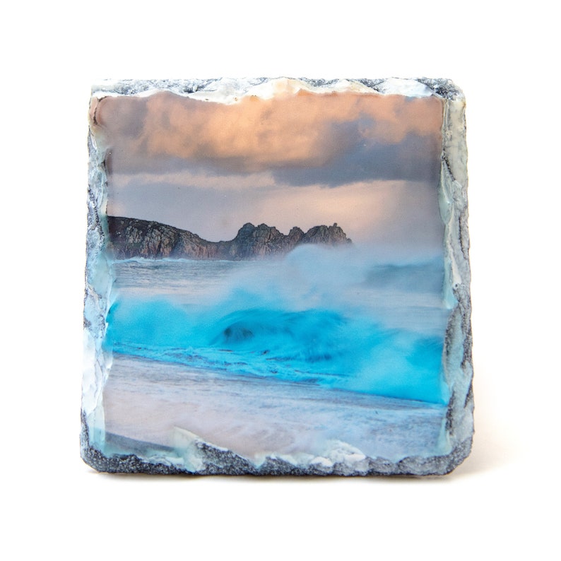 Slate Coaster Porthcurno Cornwall - Etsy