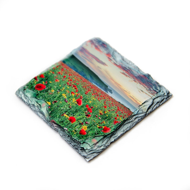 Slate Coaster - Poppies Above Polly Joke Beach - Etsy