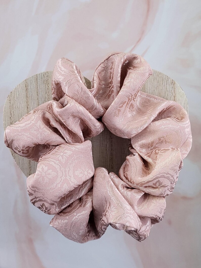 Large Soft Pink Satin Patterned Scrunchie - Etsy