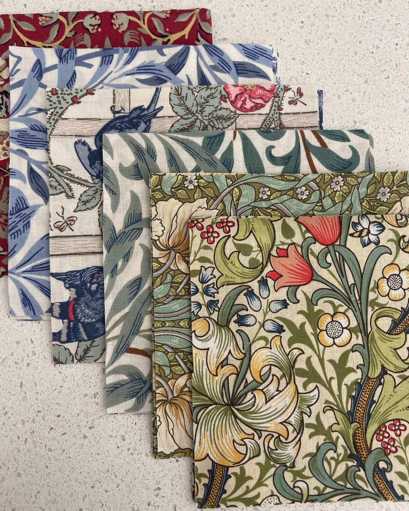 William Morris Fabric Charm Pack, 24 Pieces - Etsy UK